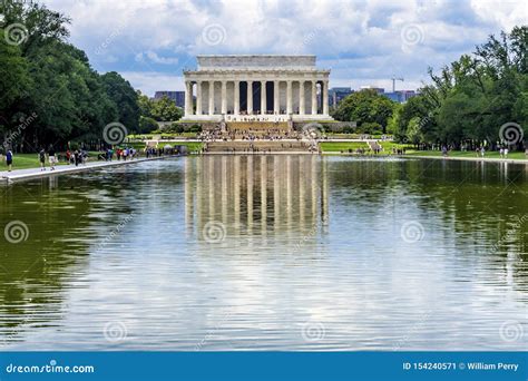 Reflecting Pool Reflection Abraham Lincoln Memorial Washington Dc Stock