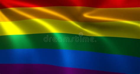 Omni Flag Omnisexual Pride Flag With Waving Folds Close Up View 3d Rendering Stock