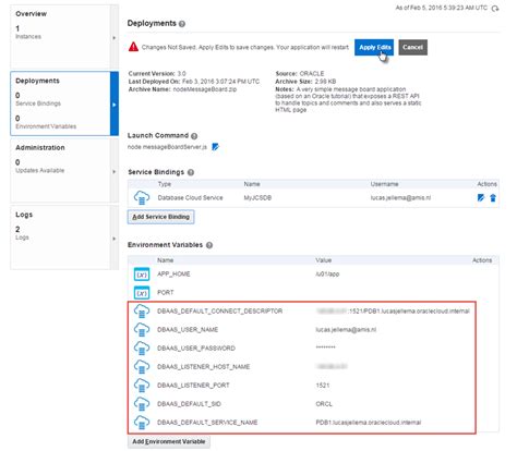 Linking Application Container Cloud To Dbaas Expose Rest Api From Nodejs Application