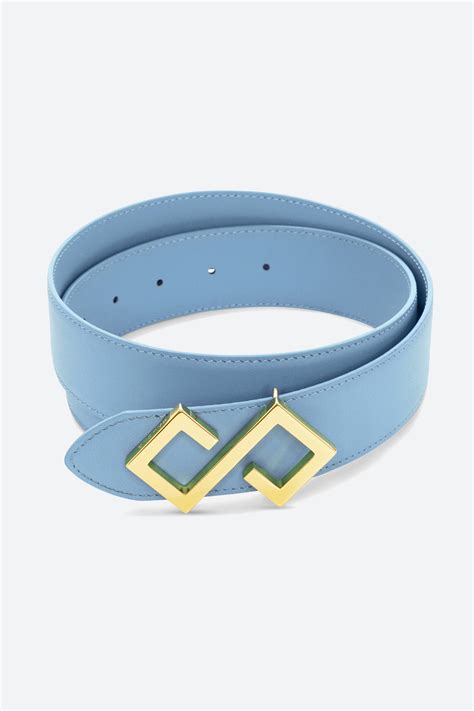Womens Alvear Belt In Sky Blue Gold Toned Buckle Gaucho Buenos Aires