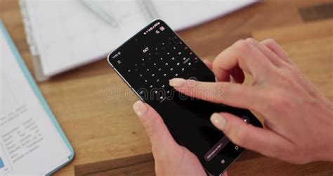 Closeup Of A Woman Using Calendar Application On Mobile Device Stock Video Video Of
