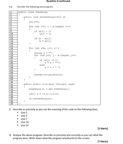 Solved Question 4 ﻿continued4b Consider The Following Java