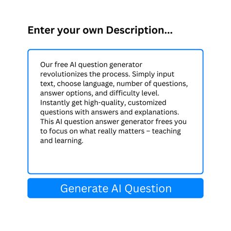 Free Ai Question Generator Create Custom Quizzes Instantly