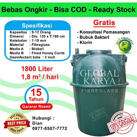 Jual Septic Tank Biofilter 1800 Liter Biotank Biotech