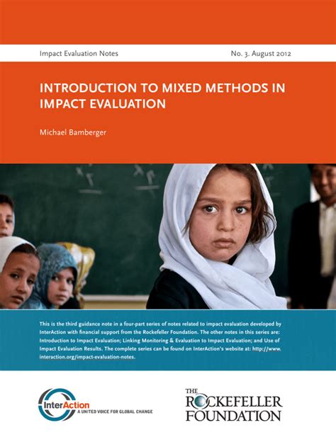 Introduction To Mixed Methods In Impact Evaluation
