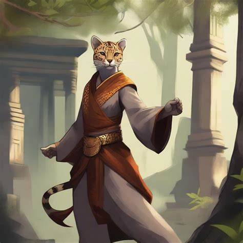 Unleash Your Imagination Female Tabaxi Monk Fighter