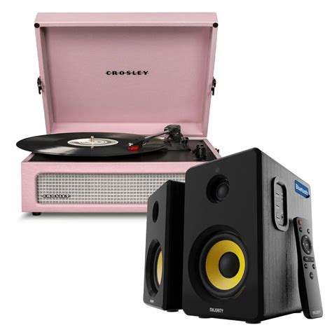 Crosley Voyager Bluetooth Portable Turntable Amethyst Bundled Majo