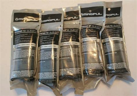 5 Pack Magpul Glock 17 9mm 10 Round Magazine 10rd Mag 840815117568 Ebay