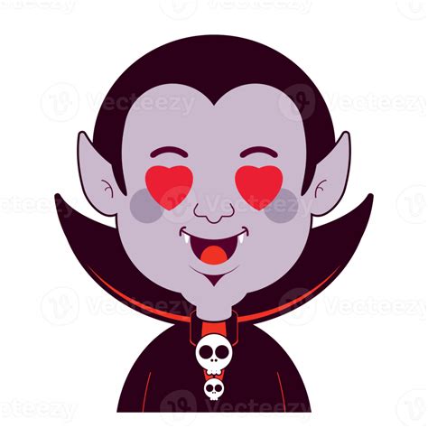 Dracula In Love Face Cartoon Cute 14428870 Png