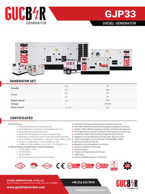 Gjp Diesel Generators Specifications Pdf Diesel Engine Electric