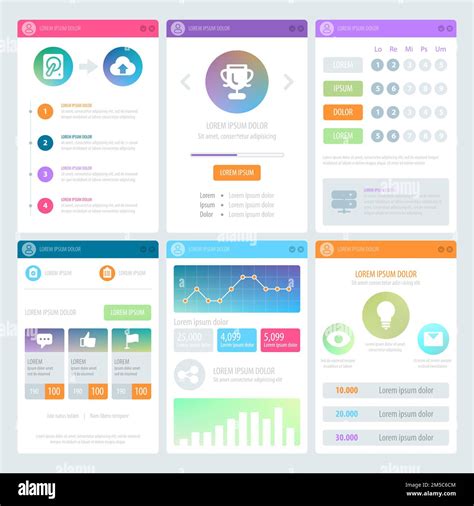 Flat Mobile Ui Design Vector Eps 10 Stock Vector Image And Art Alamy