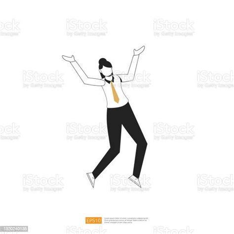 사업가 또는 젊은 여성 노동자 캐릭터 플랫 스타일 고립 된 벡터 일러스트에 손 제스처포즈 감정에 대한 스톡 벡터 아트 및 기타
