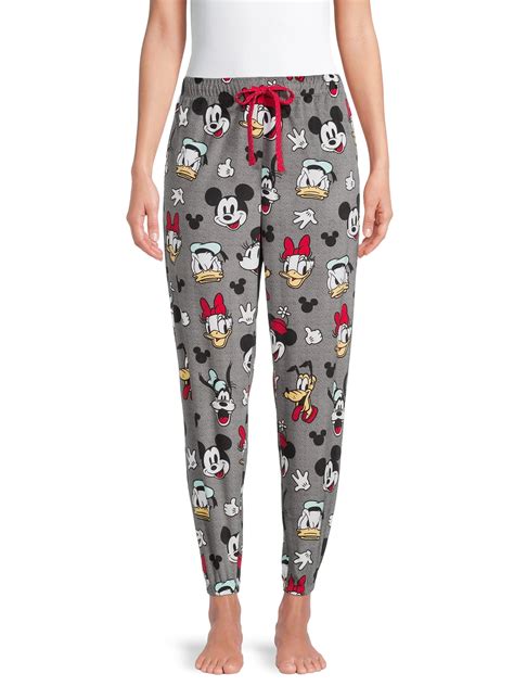Disney Mickey Mouse Womens And Womens Plus Plush Sleep Jogger Pants