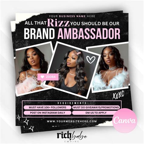 Editable Brand Ambassador Flyer Canva Template Etsy