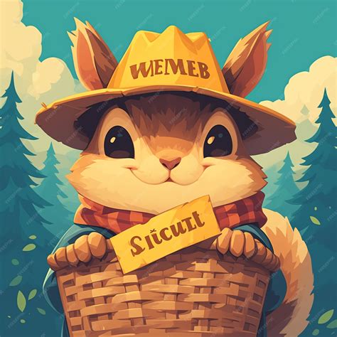 Premium Vector A Clever Squirrel Laundry Worker Cartoon Style