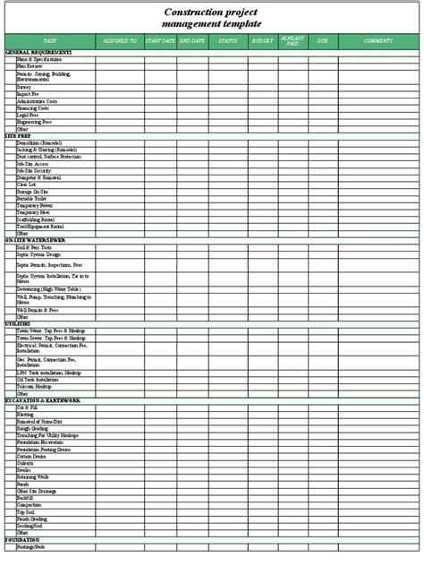 Construction Project Management Template Pdf Framing Construction