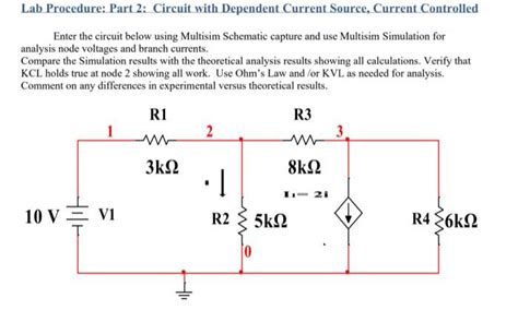 solved lab procedure part 1 circuit with dependent voltage