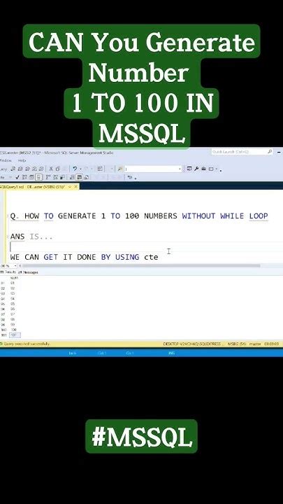 Can You Generate The Number 1 To 100 Without Using While Loop