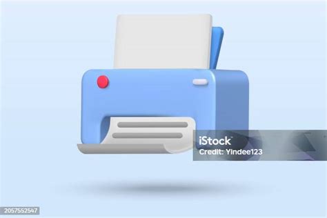 파란색 배경에 프린터 아이콘입니다 3d 벡터 일러스트 디자인 0명에 대한 스톡 벡터 아트 및 기타 이미지 0명 개념 디자인 Istock