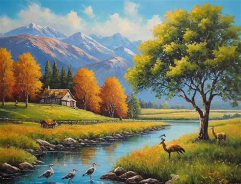 Buy Natures Heaven Mountains Scenery Landscape Painting Realistic
