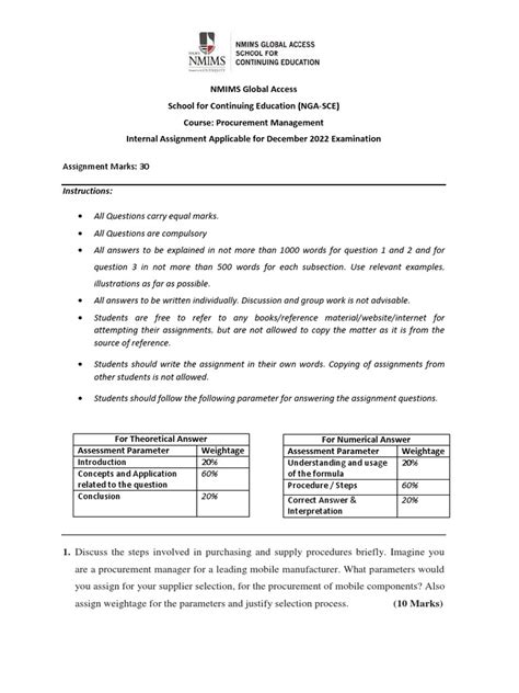 Procurement Management Assignment Dec 2022 Fsnq5zggmj Pdf