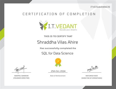 sql databasemanagement learningjourney itvedant… shraddha ahire