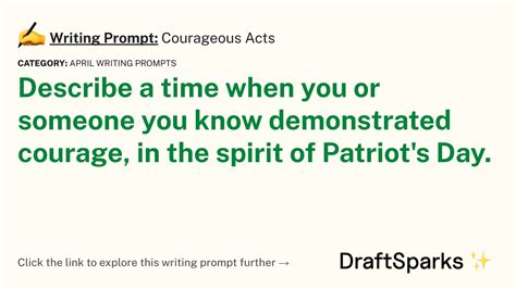 Writing Prompt Courageous Acts • Draftsparks
