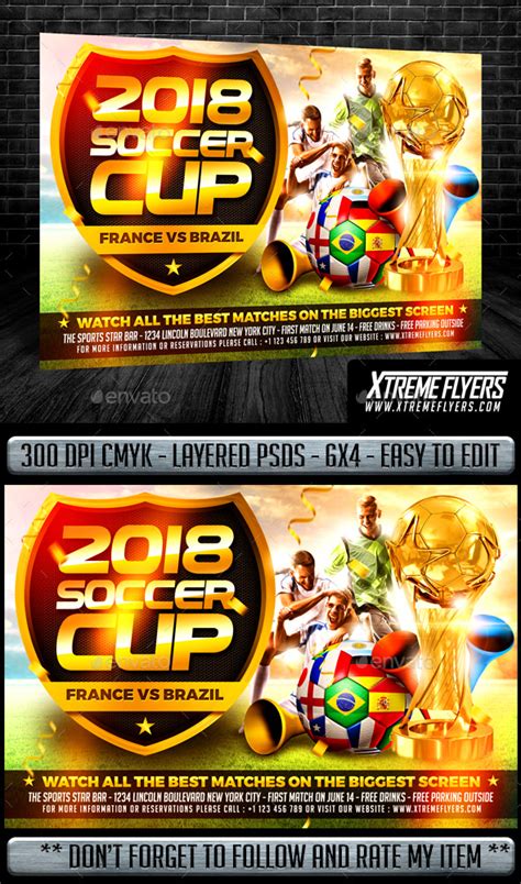 Soccer World Cup Flyer Print Templates Graphicriver