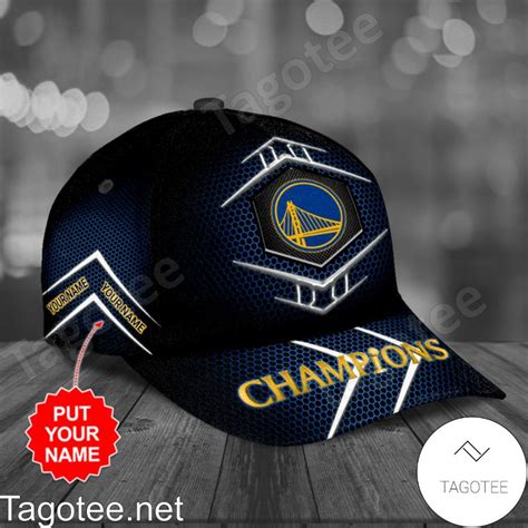 Personalized Golden State Warriors Champions Blue Hive Pattern Cap