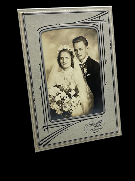 Vintage 1930s Wedding Portrait Art Deco Framed Photo Folder Etsy
