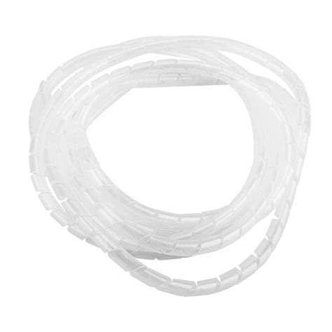 Spiral Cable Wrap 10m Durable White 6mm Wire Management For Tidy PC TV Office Cables Easy