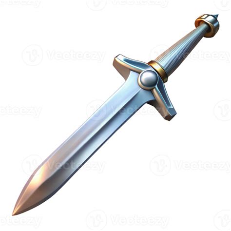Melancholic Glorious A Single Gleaming Silver Longsword Ornate Hilt