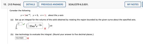 Solved Consider The Following Y Xex Y X About The Chegg Com