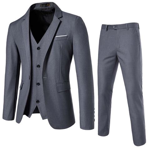 Guisaled Mens Slim Fit Suits Classic Button Down Notch Lapel 2 Piece
