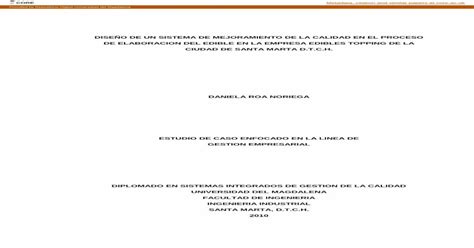 DiseÑo De Un Sistema De Mejoramiento De La Calidad En · 2020 1 17