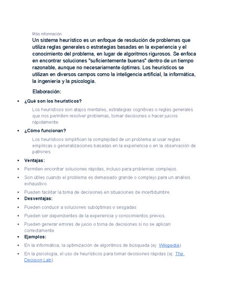 Sistema Heurístico Enfoques Y Aplicaciones En Resolución De Problemas