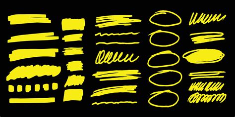 Marker Highlighters Underline Round Punctuation Marks Tick Marks And Sketch Highlighters