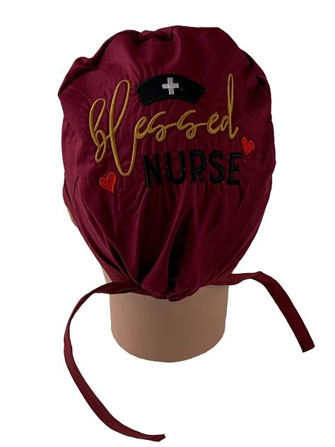 Christian Scrub Caps Blessed Nurse Etsy