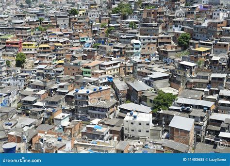 Favela Brazilian Hillside Shantytown Rio De Janeiro Brazil Stock Image