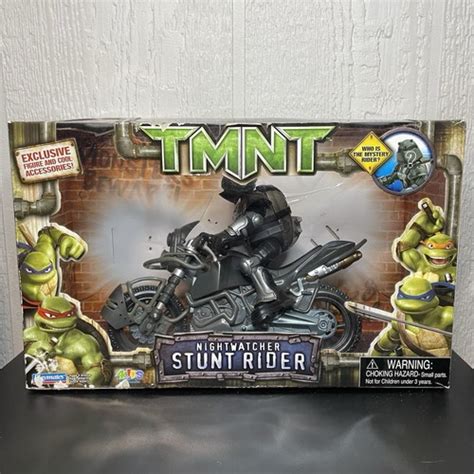 Tmnt Ninja Turtles Nightwatcher Stunt Rider Figure Complete In Box 2007