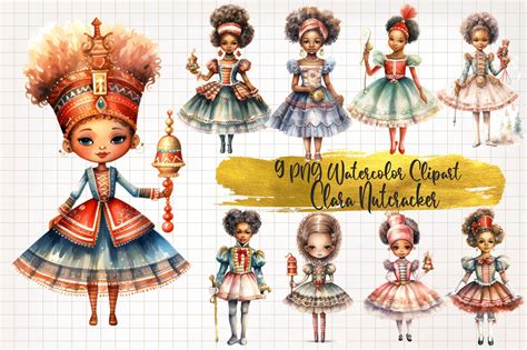 Clara Nutcracker Watercolor Clipart Graphic By Watercolorarch