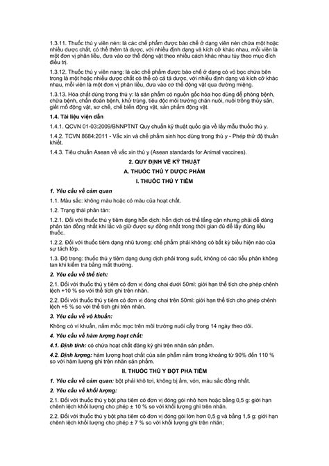Quy chuẩn Việt Nam cho thuốc thú y PDF