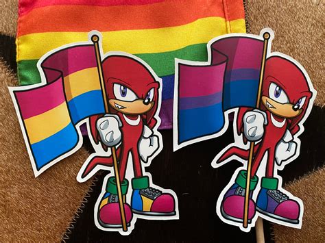 Sega Sonic The Hedgehog Knuckles Lgbt Pride Flag Vinyl Etsy