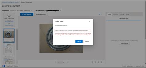 Unable To Fetch Multiple Files At A Time From Azure Blob Using Url Option In Document