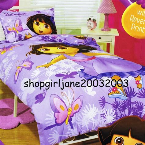 Dora The Explorer How Many Butterflies Doublefull Bed Quilt Doona