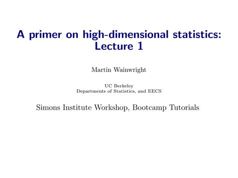 Solution A Primer On High Dimensional Statistics Studypool