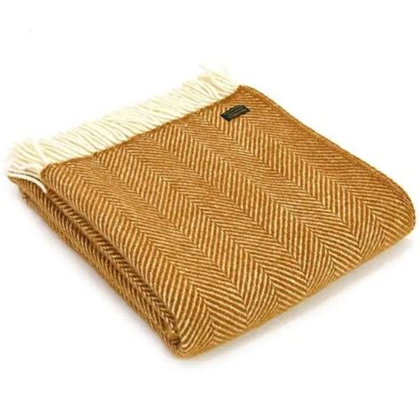Tweedmill Herringbone Throw Cream And Mustard
