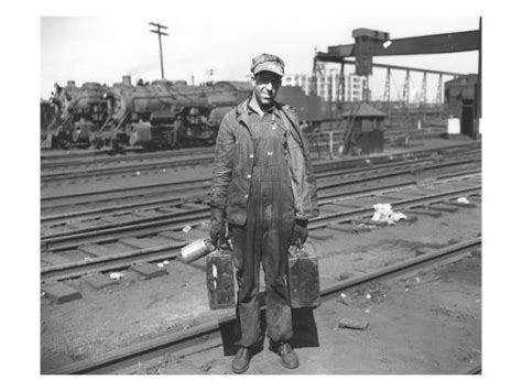 Railroad Worker C1900 Bw Photo Giclee Print American