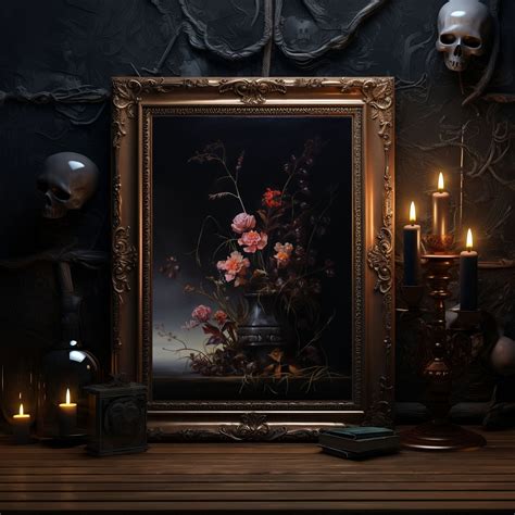 Dark Academia Flowers Dark Academia Decor Dark Botanical Etsy