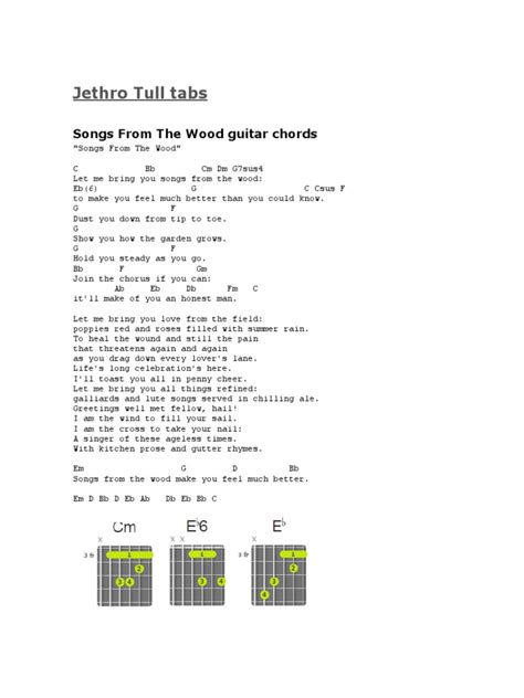Jethro Tull Songs From The Wood Tabs Pdf Art